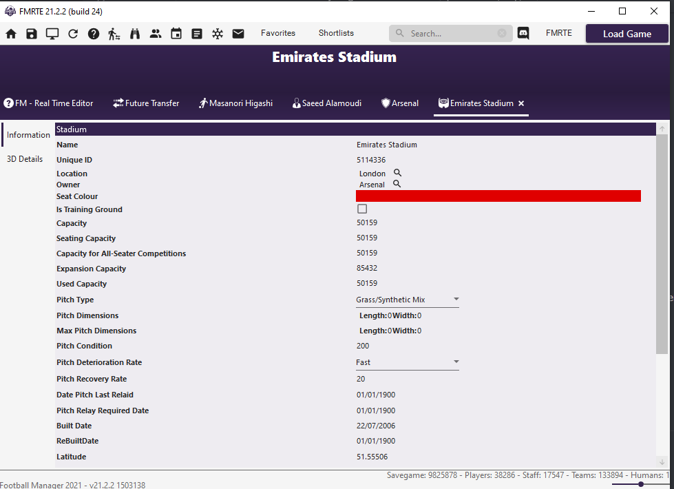 Stadium Expansion Edit Tab Not Appearing - FMRTE for Windows