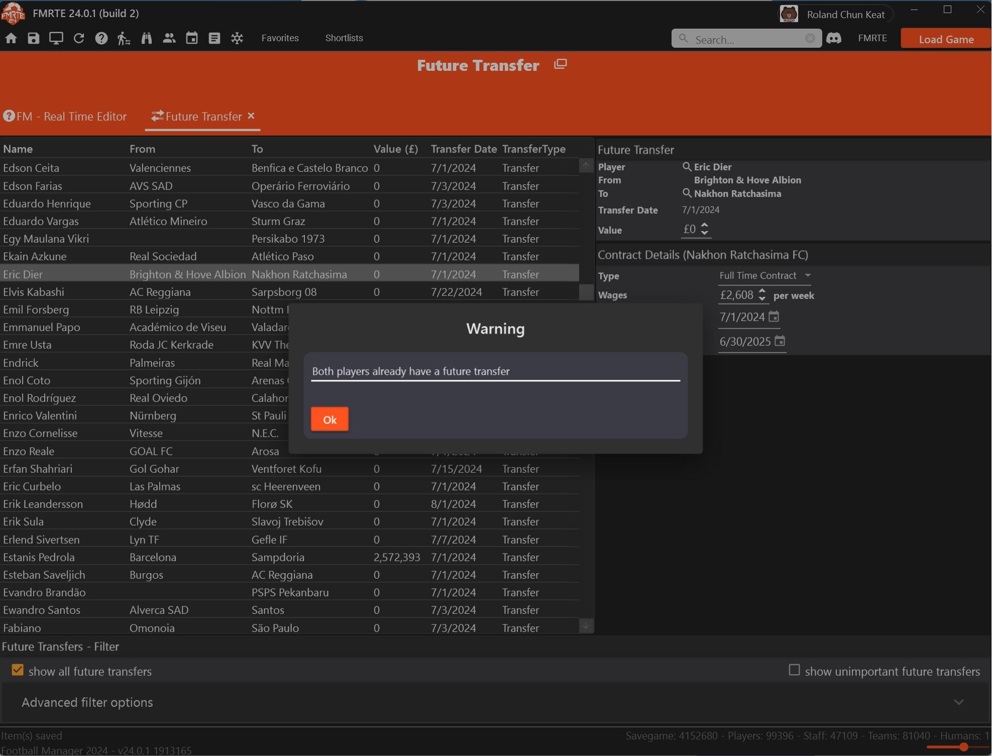 Future transfer bug - FMRTE for Windows